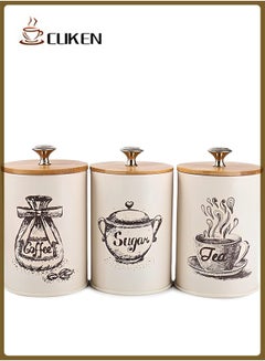 Generic 3 Pieces Canister Sets for Kitchen Counter, Metal Vintage ...
