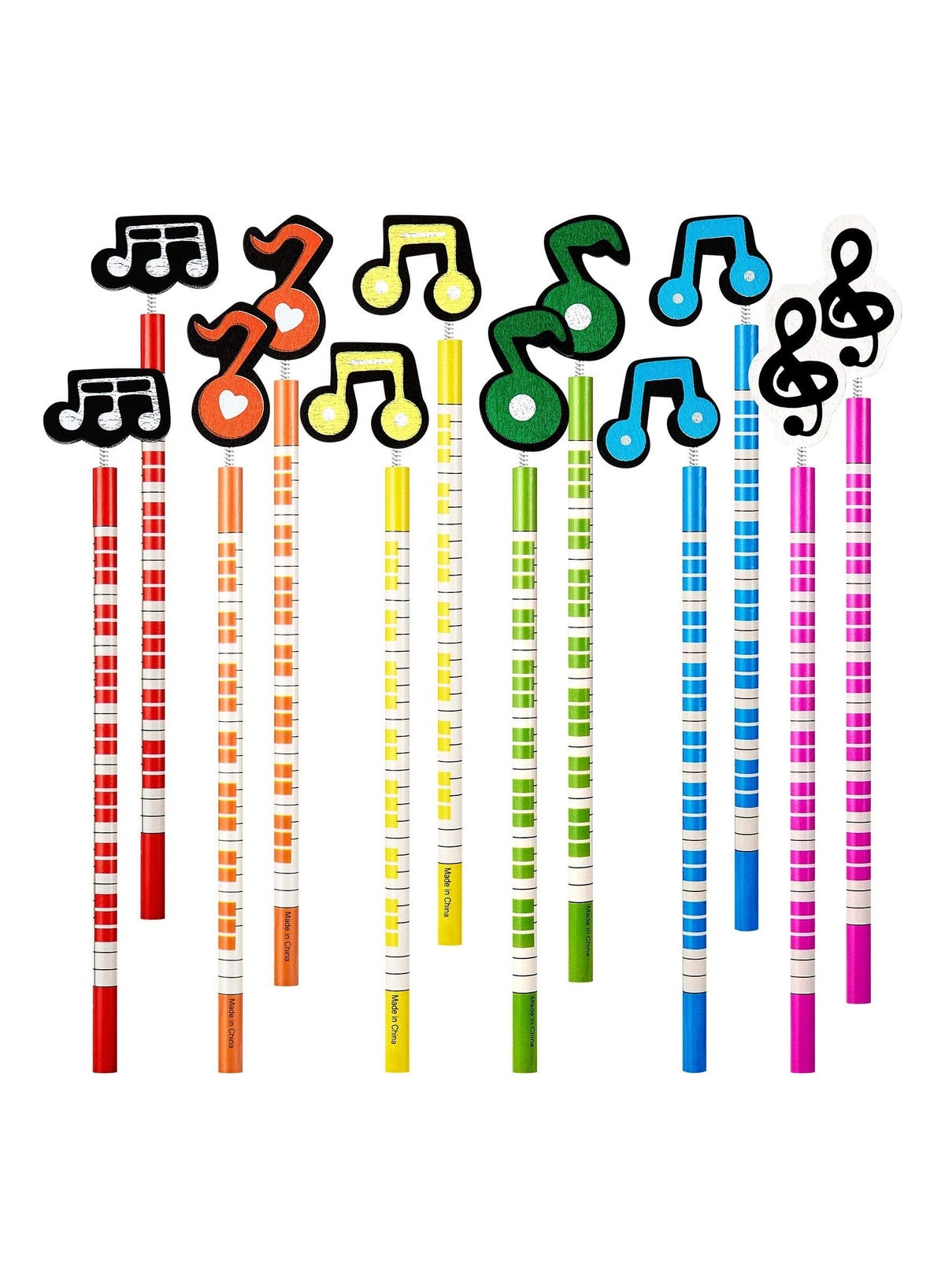 Suntown 12 Pieces Music Themed Pencils Music Notes Kids Wooden Colorful ...