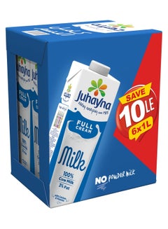 Juhayna JUHAYNA Carton Full Cream Milk Multipack 1 L Ultra Edge - 6 ...