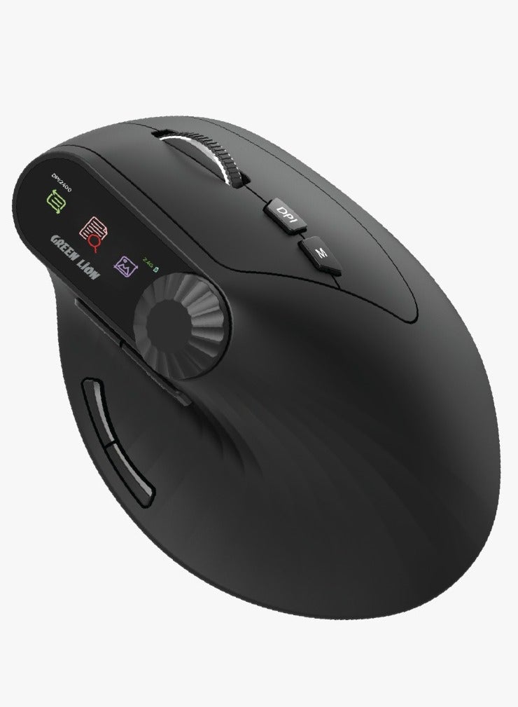 GREEN LION Smart OLED Vertical Mouse 4000DPI with Multi-Function Knob ...