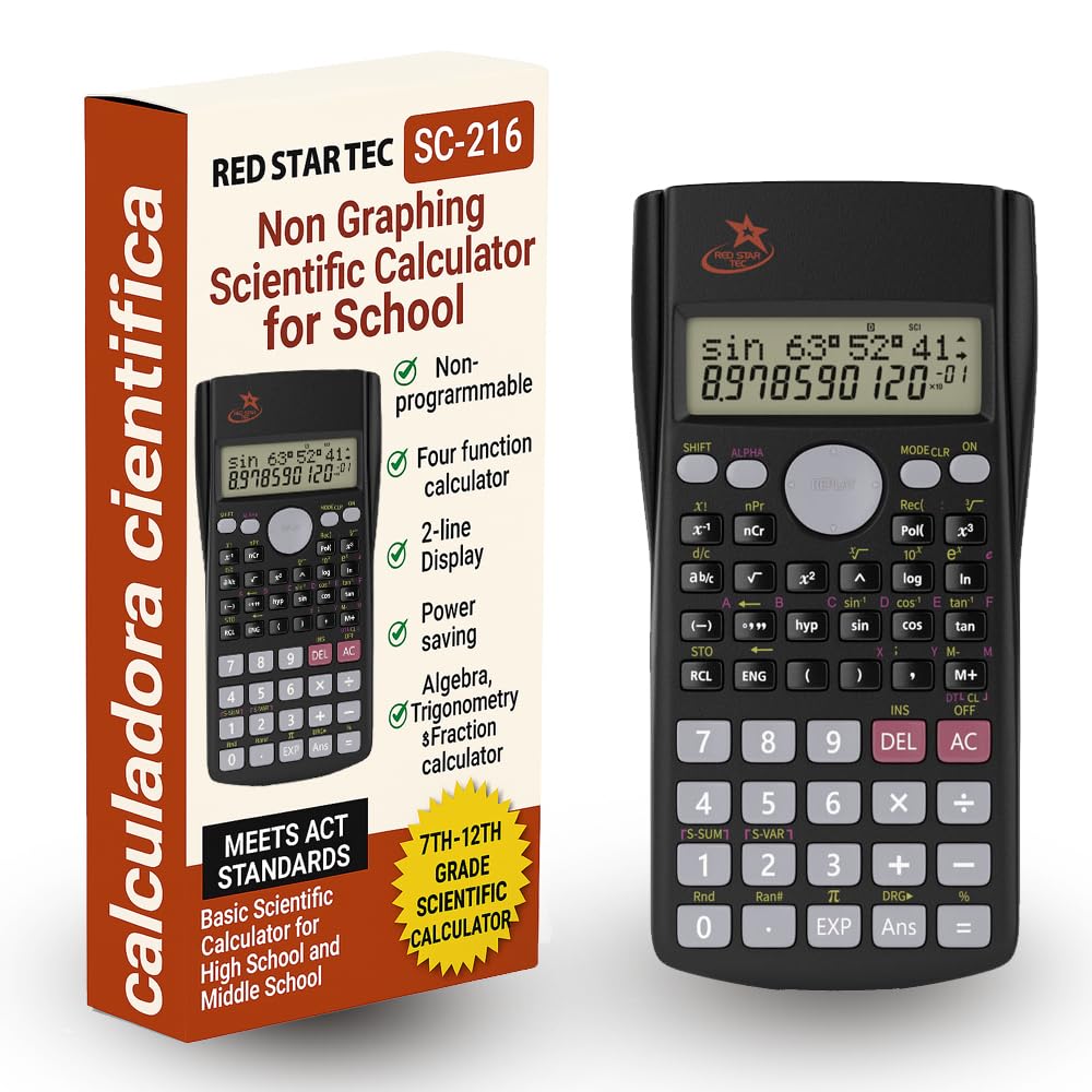 Red Star Tec SC 216 Non Graphing Scientific Calculator for School by ...