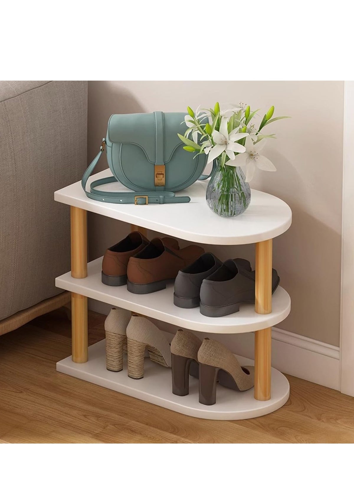 تسوق Hihonor وWooden Vertical Shoe Rack for Entryway, Space Saving ...