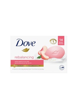 Dove Dove Beauty Bar Soap Rebalancing White Peach & Rice Milk, 14 Count for a Nourished and ...