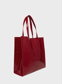 Buy Ted Baker Red Croccon Imitation Croc Large Icon Tote Bag for Women ...