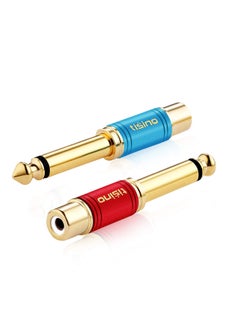 KASTWAVE 2 Pack RCA to 1/4 Adapter, Pure Copper RCA to Quarter Inch ...