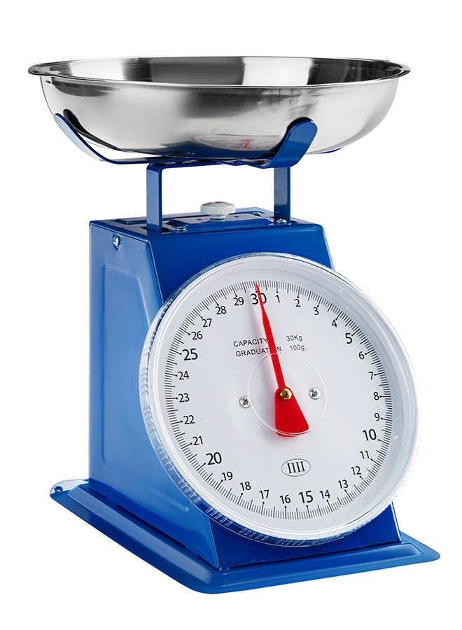 LAWAZIM Mechanical Kitchen Scale -30kg Blue- Heavy-Duty Analog Dial ...