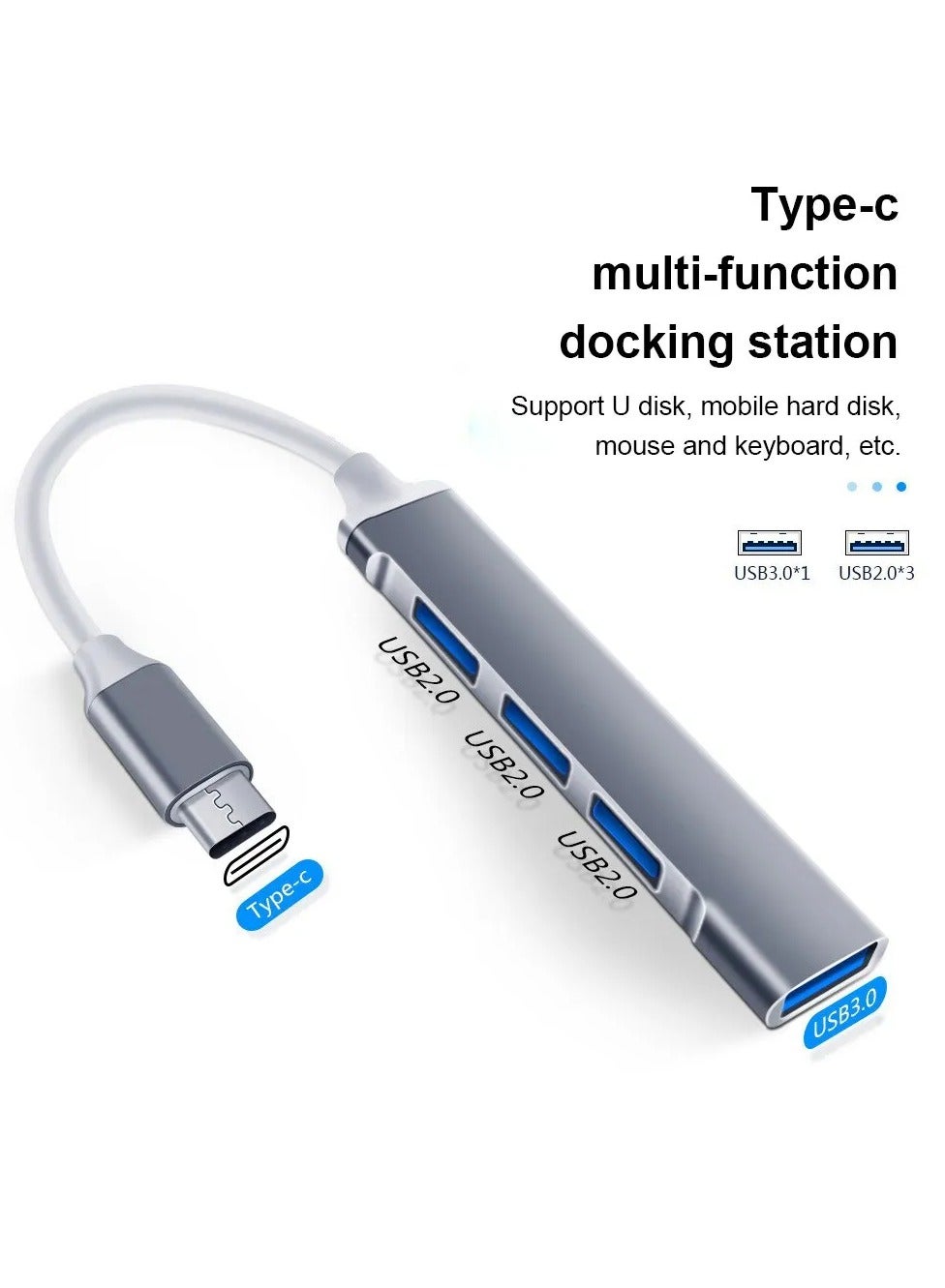 Generic USB C Hub Adapter Multiport 4 in 1 Docking Station Compatible ...