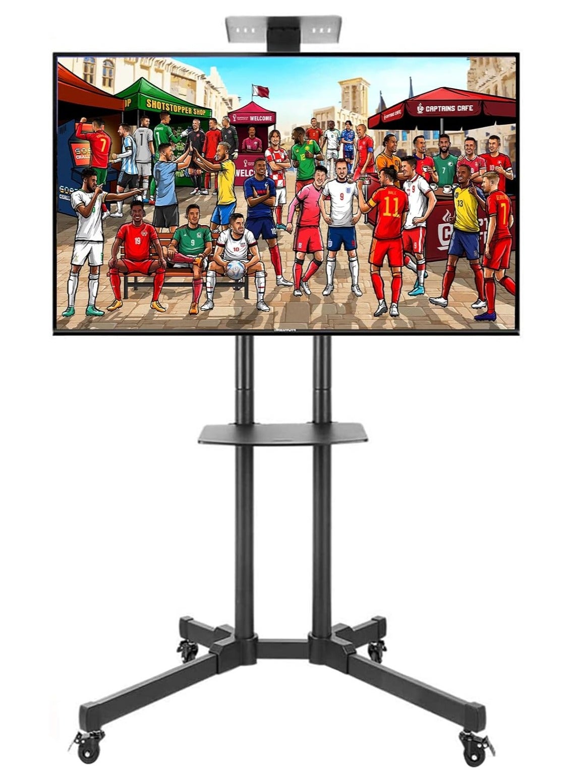 55 Inch Smart Tv FITUEYES Rolling TV Stand With Hand Crank Lift ...