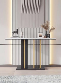 fashionhome Modern Design Rock Slab Console Table Black Sintered Stone ...