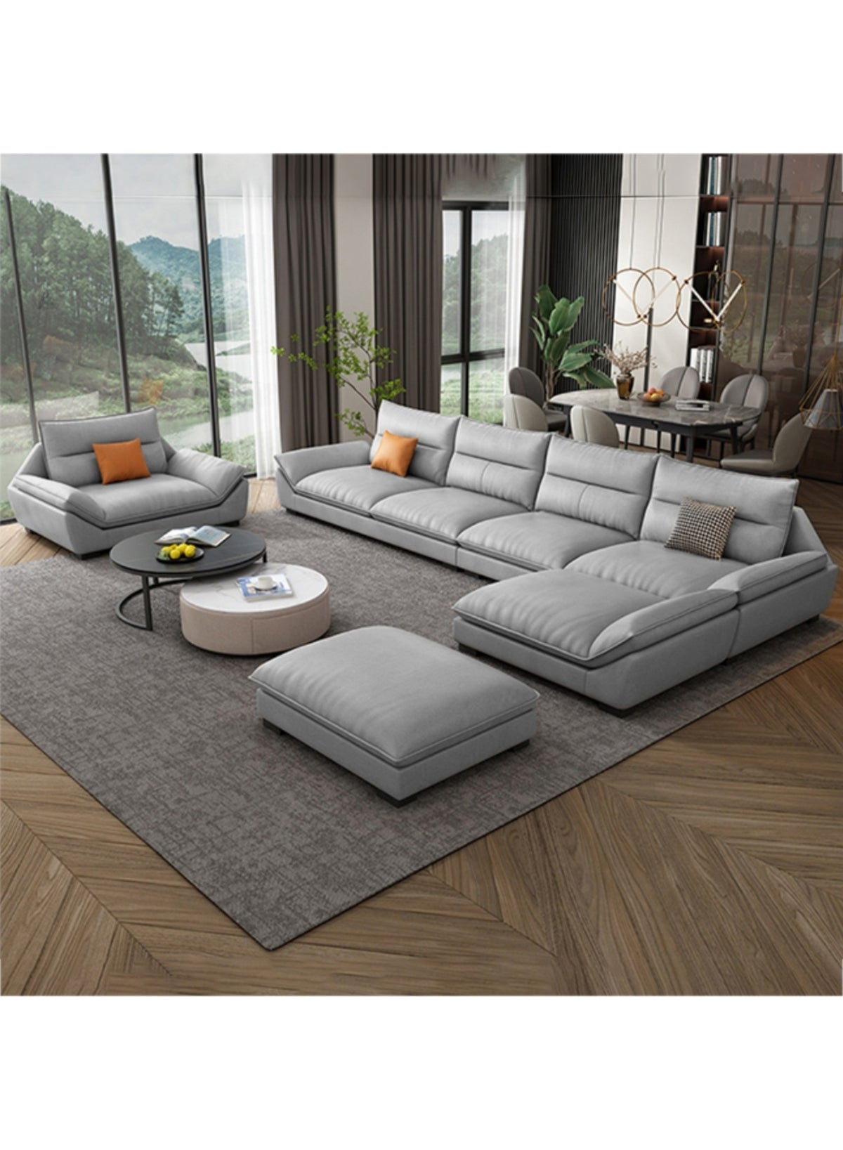 Uzman Home Gazini 6 Seater Overstuffed Multifunction Sofa, Solid Wood ...
