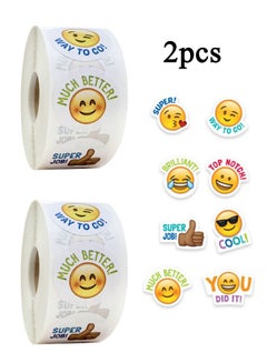 Generic 500-Piece Emoji Label Sticker Roll Multicolour KSA | Riyadh, Jeddah