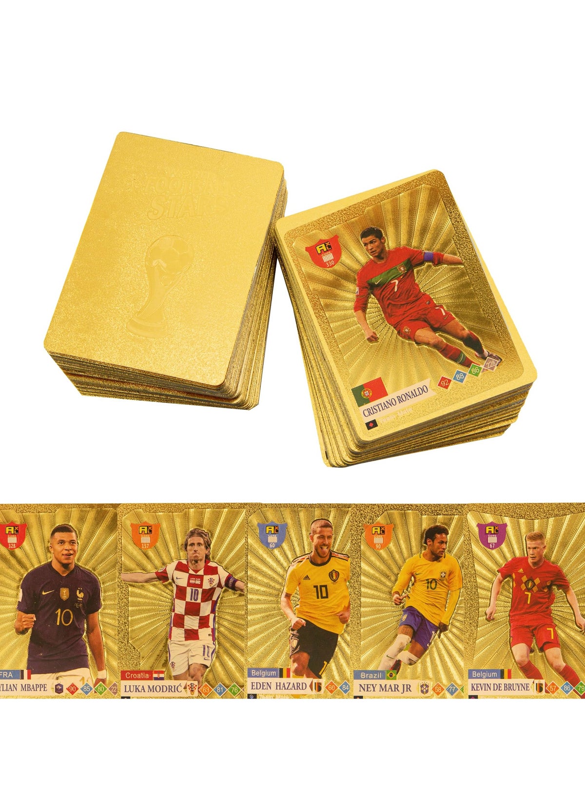 Orleans Cloud 55 PCS Gold Foil World Football Cards Set – Soccer ...