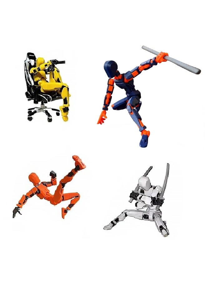4 Sets T13 Action Figure, 3D Printed Titan 13 Multi-Jointed Movable ...