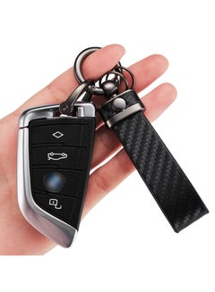 SYOSI Carbon Fiber Style Car Keychain Microfiber Leather Key Chain ...