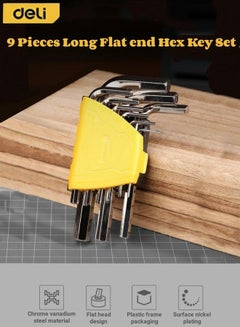Deli 9 Pieces Long Flat end Hex Key Set with Storage Case Forged with ...