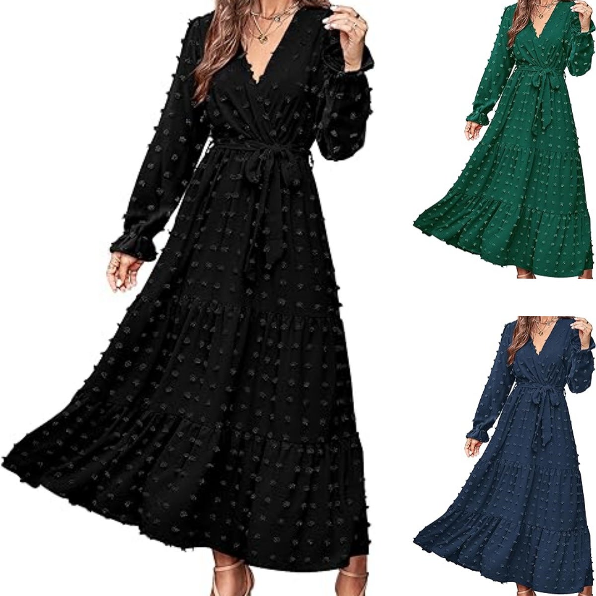 Generic Autumn New Women'S Clothing Long Sleeve Tight Waist V-Neck ...