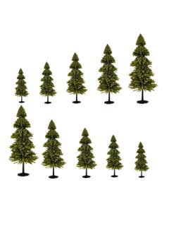 KASTWAVE 10pcs Mixed Size Green Scenery Landscape Model Trees ...