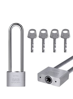 SYOSI Lengthened Padlock with 4 Keys, 6.4 Inch Long Shackle Padlock ...