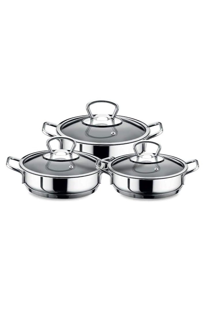 Noon East 6-Piece Non Stick Stainless Steel Cookware Set – 304 Grade ...