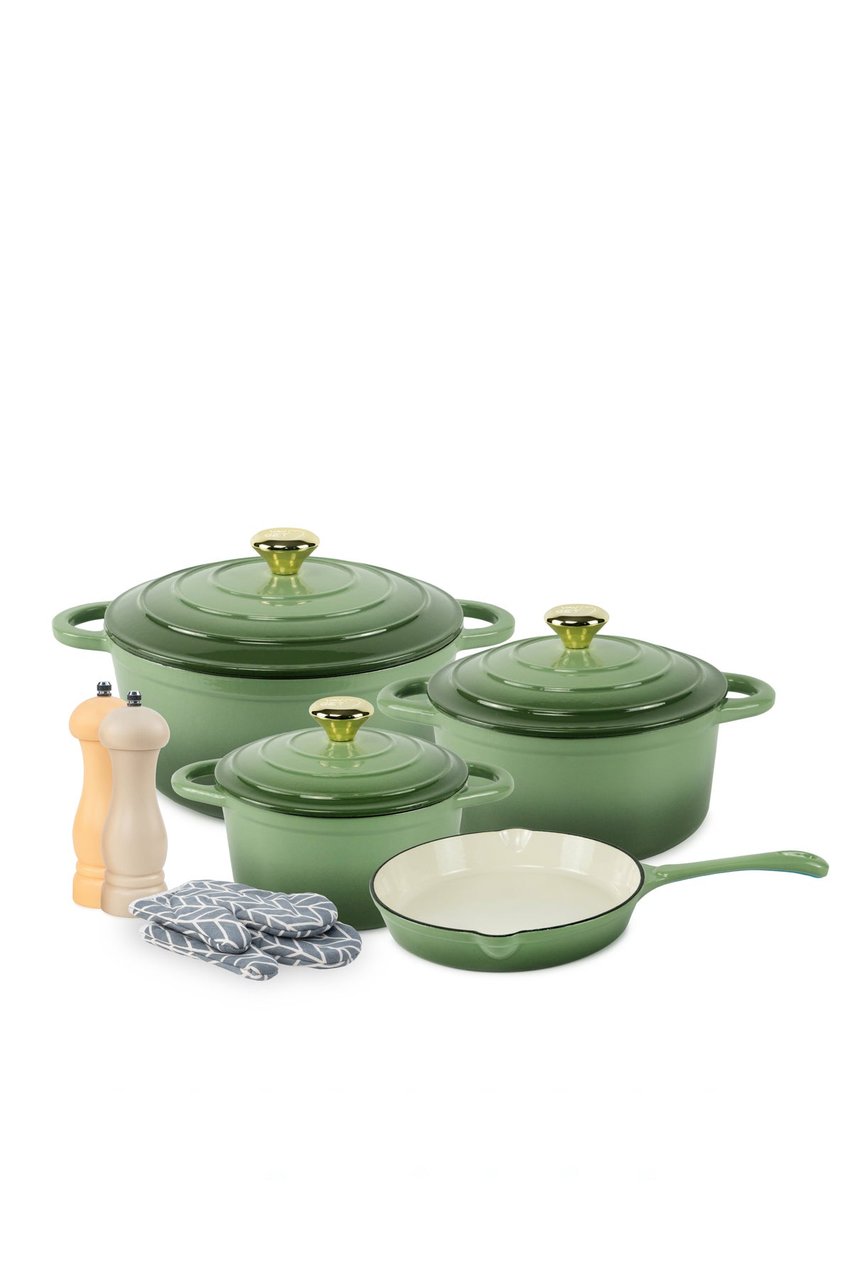 VAV VAV GET Healthy and Safe Non-Stick Enameled Cast Iron 7-Piece Dutch ...