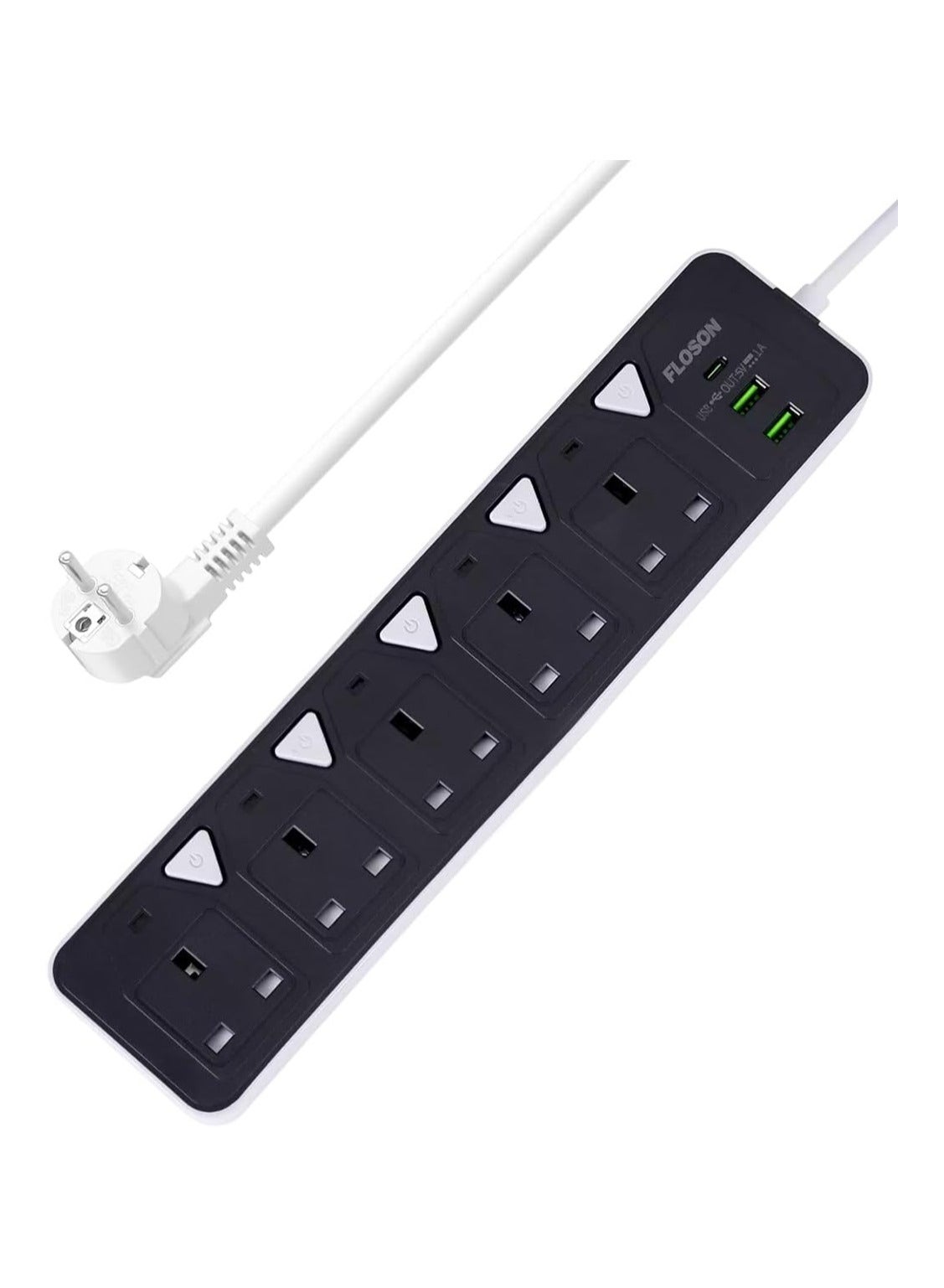 Generic Power Strip 5 Outlets with Individual Switches for Each Outlet ...