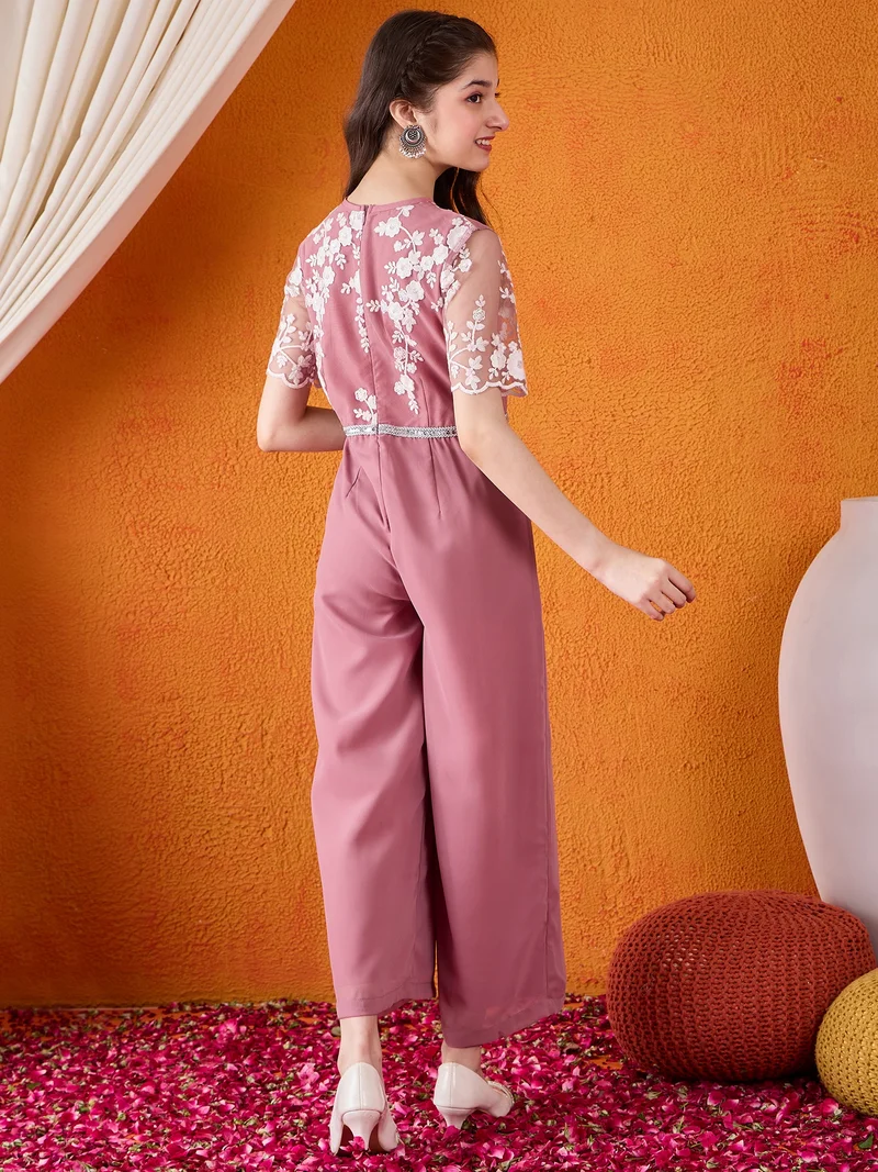 Cherry & Jerry Cherry & Jerry Woven Half sleeves Embroidered Straight ...