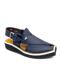 Pakhtun Chappal Signature Classic Navy Leather Peshawari sandals ...