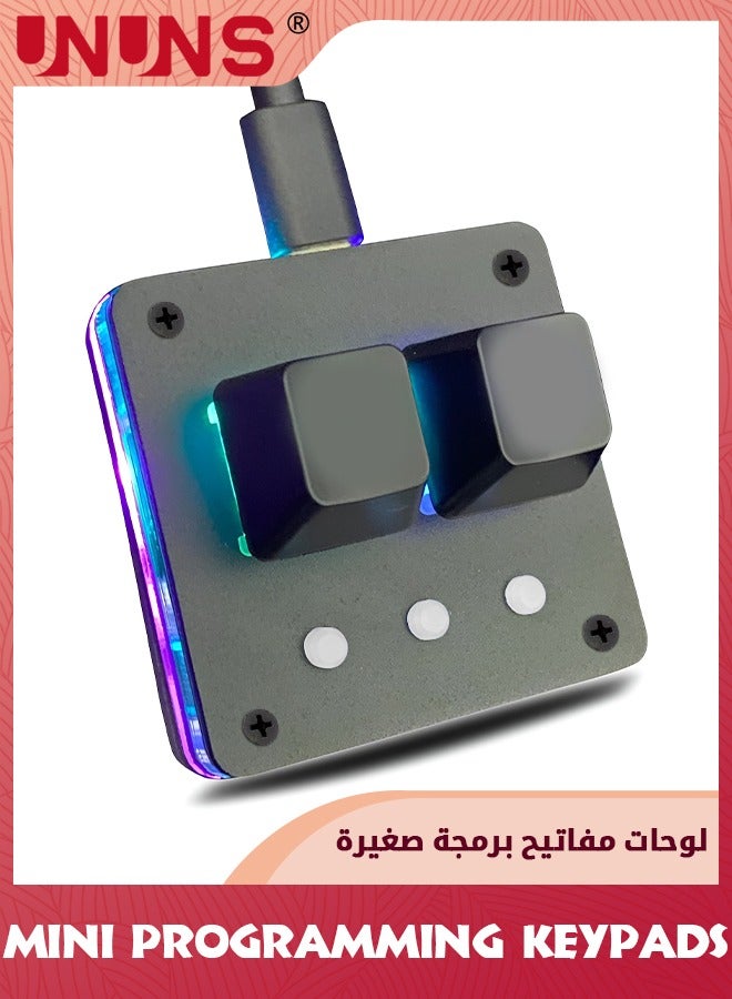 UNUNS Mini 2-Key OSU Keypad,Hotswap Mechanical Keyboards,Red-axis Gaming USB Keyboard With 3 ...