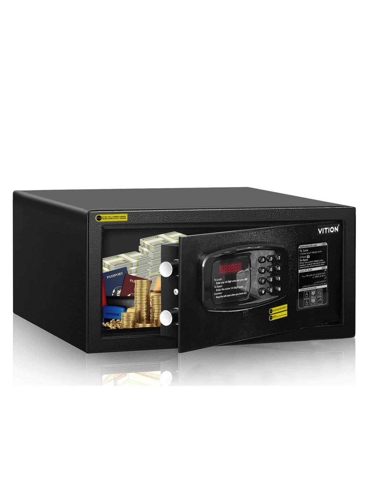 VITION Hotel Safe Box Large Steel Strongbox with Hotel Style Digital ...
