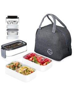 Arabest Bento Lunch Box, Stainless Steel Lunchbox with 3 Compartments ...