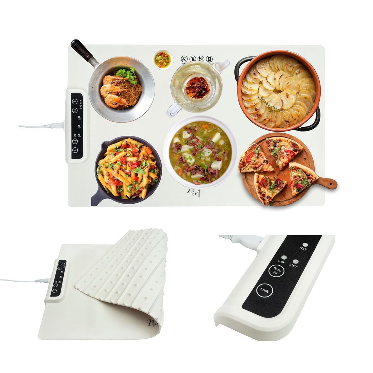 ZEREM Silicone Electric Heating Tray Food Warmer Mat Portable Buffet ...