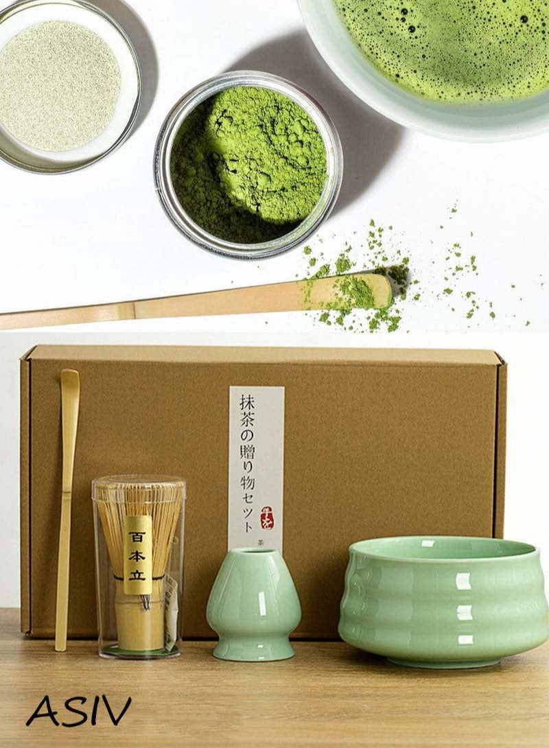 ASIV Traditional Japanese Matcha Whisk 4-Piece Set | Handmade Bamboo ...
