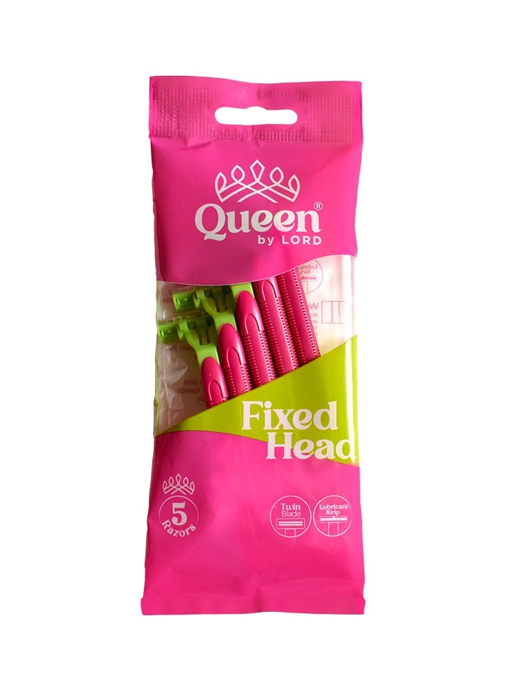 Queen By Lord Twin Blade Disposable Fixed Razors – Pack of 5 | Best ...