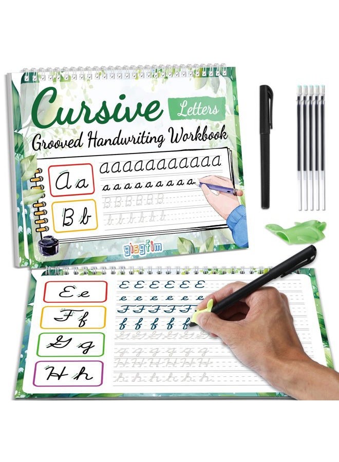 gisgfim Grooved Cursive Handwriting Workbook Magic Reusable Grooved ...