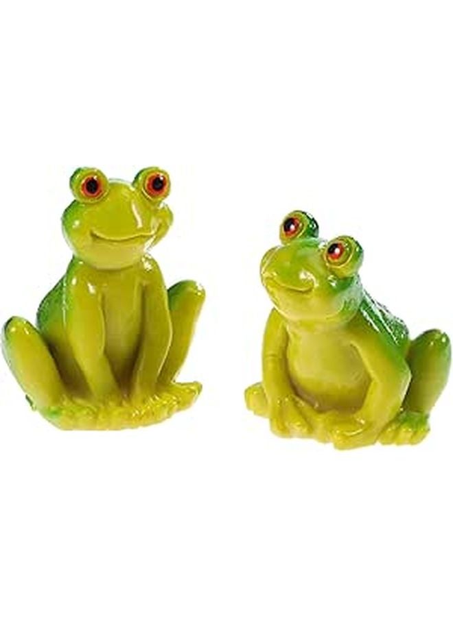 Generic 2 Pcs Green Resin Frog Statues Mini Garden Lawn Ornaments ...