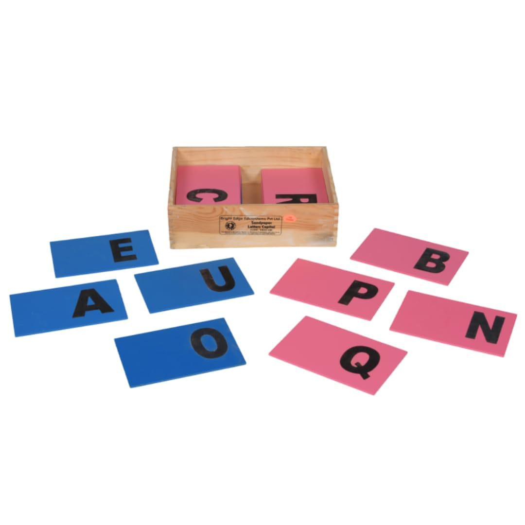 BRILLA Montessori Sandpaper Letters Capital, Wooden English Alphabet ...