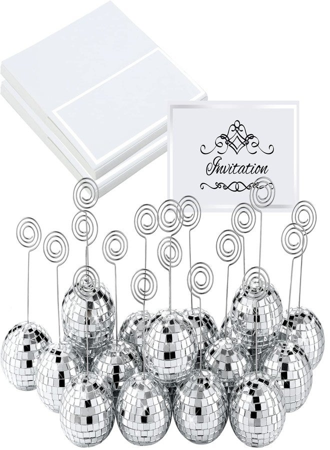 Maitys 60 Pcs Disco Ball Table Number Holders Silver Place Card with ...