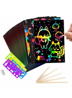Gulf World Direct Scratch Paper Art Set Magic Rainbow Scratch Drawing ...