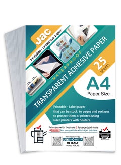 Jac 25 sheets of A4 size transparent, self-adhesive, printable sticker ...