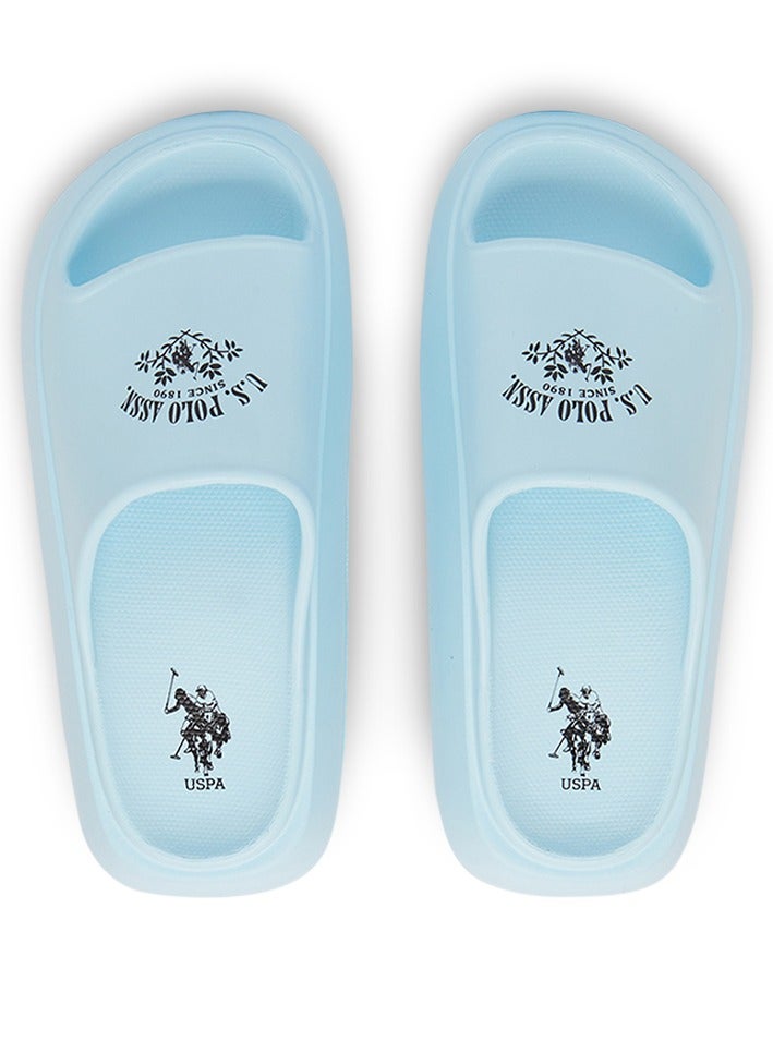 U.S. Polo Assn. Women's Light Blue Slides - High-Quality Sole ...