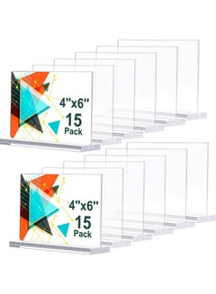 BPA 15 Pieces Clear Acrylic Signs Holder Table Tents Double Sided ...