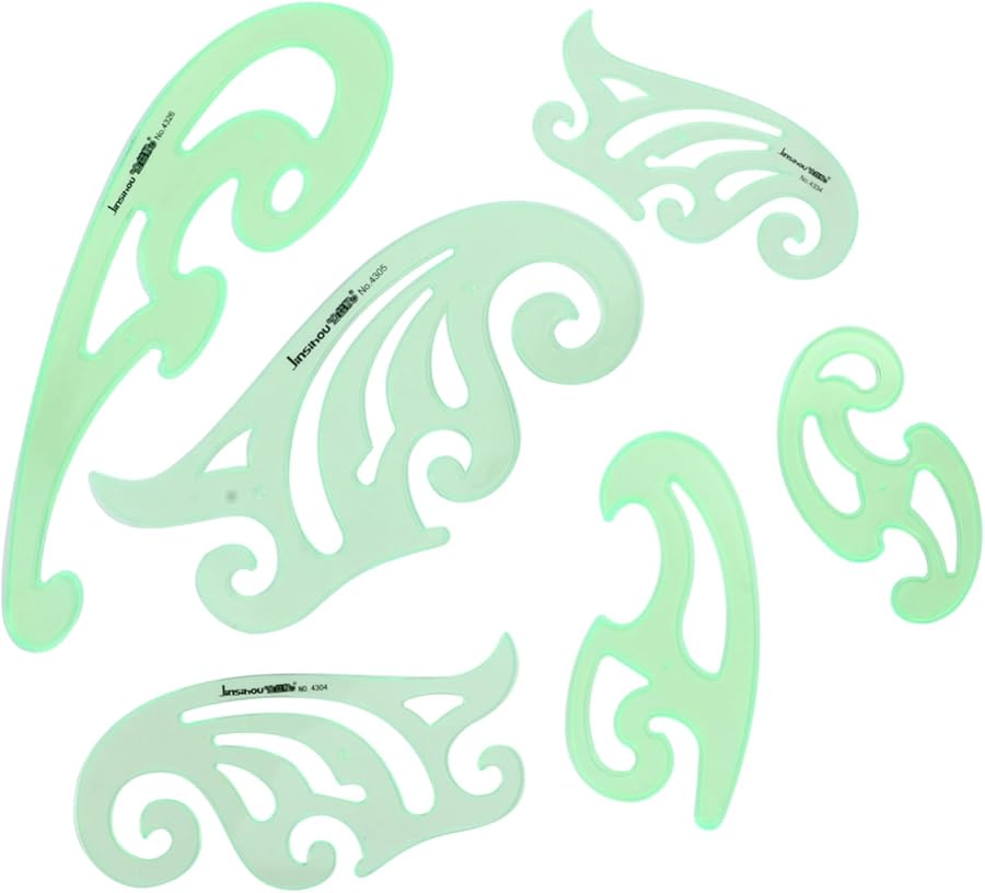 Generic 6 Piece Multi Functional Plastic Drawing Ruler Set Geometry ...