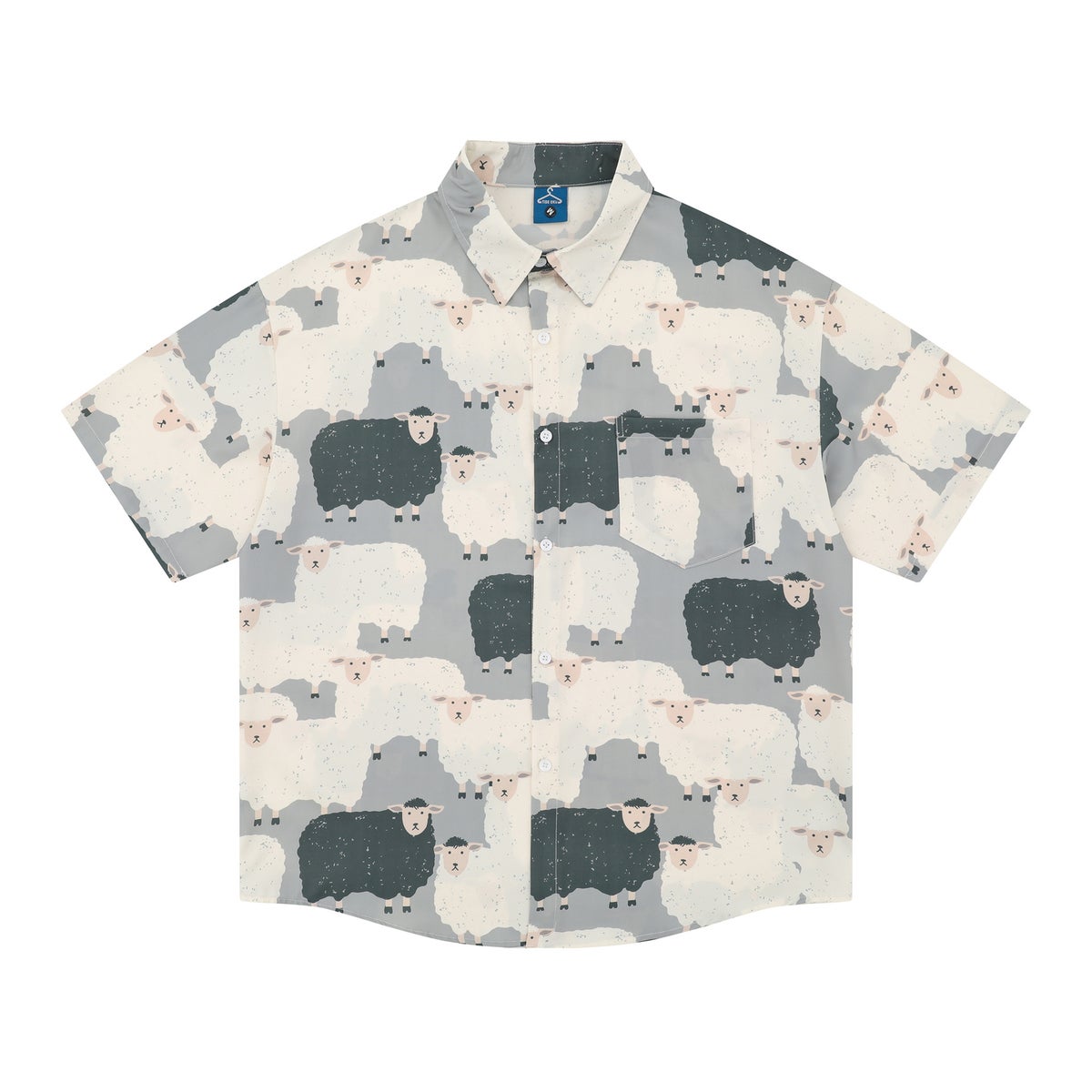 Generic American Retro Cartoon Lamb Short-Sleeved Shirts For Men And ...