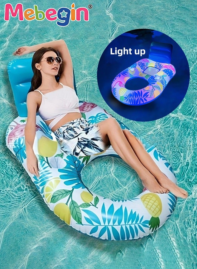 MEBEGIN Luminous Swimming Float with Cooling Mesh Seat and 2 Cup ...
