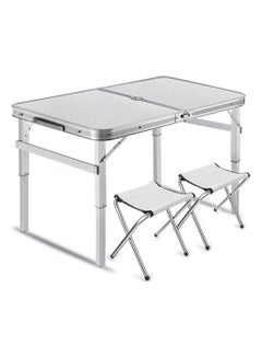 DubaiGallery 2-Person Folding Picnic Table with 2 Stools, 3 Feet ...