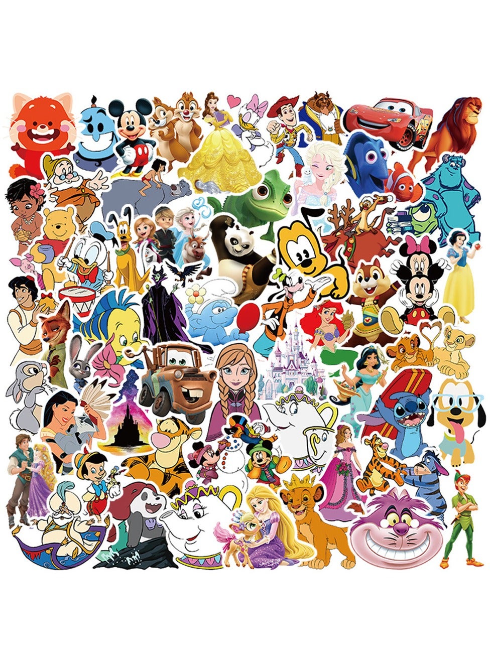 100-Piece Disney Collection Stickers Waterproof Cartoon Vinyl Stickers ...