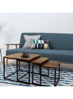 AGD A 3-Piece Nesting Table Set Designed with Wooden Surfaces and Black ...