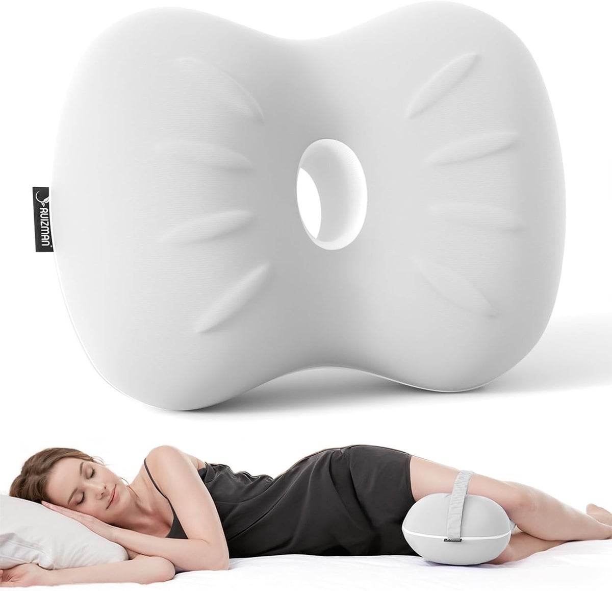 Ruizman Knee Pillow for Side Sleepers - Cooling Leg Pillow for Side ...