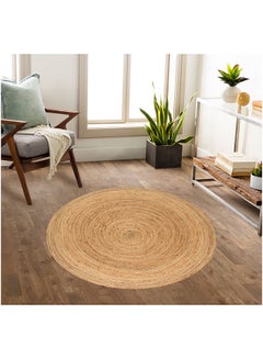 Pan Home Miran Round Jute Rug Dia|Natural| 120cm UAE | Dubai, Abu Dhabi