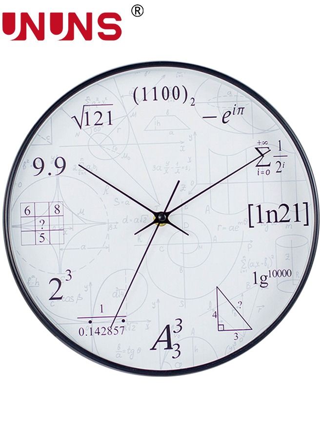 UNUNS 12 Inch Math Wall Clock, Unique Art Design, Mathematical ...